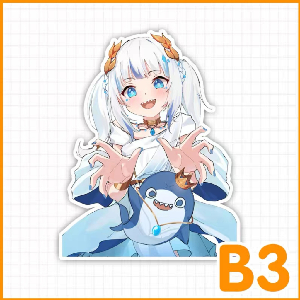 Gawr Gura Hololive Vtuber Computer PC Case Sticker Transparent Glass ...