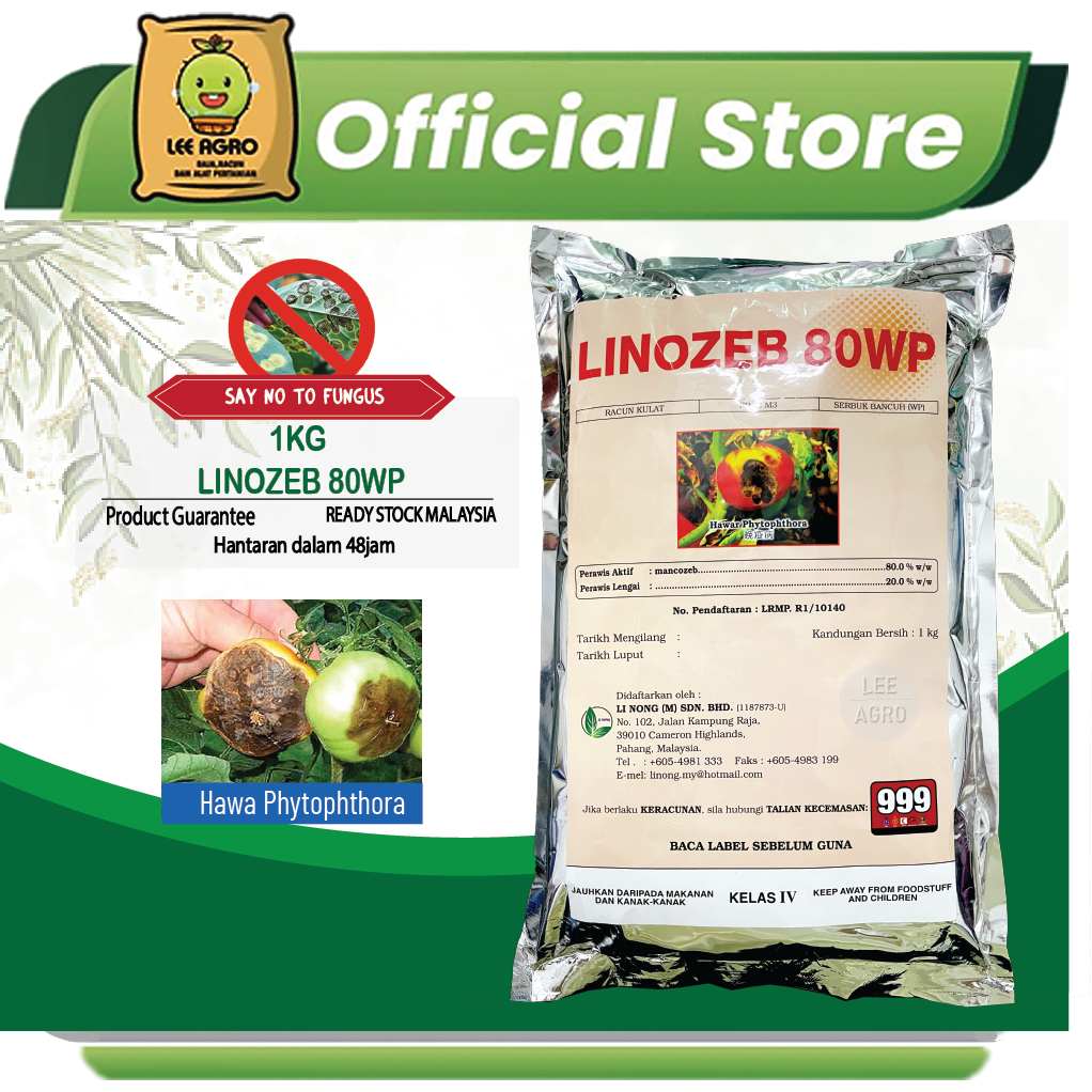 LINOZEB 80WP (Mancozeb 80.0%)1KG Fungicide (Sama Dengan Dithane ...