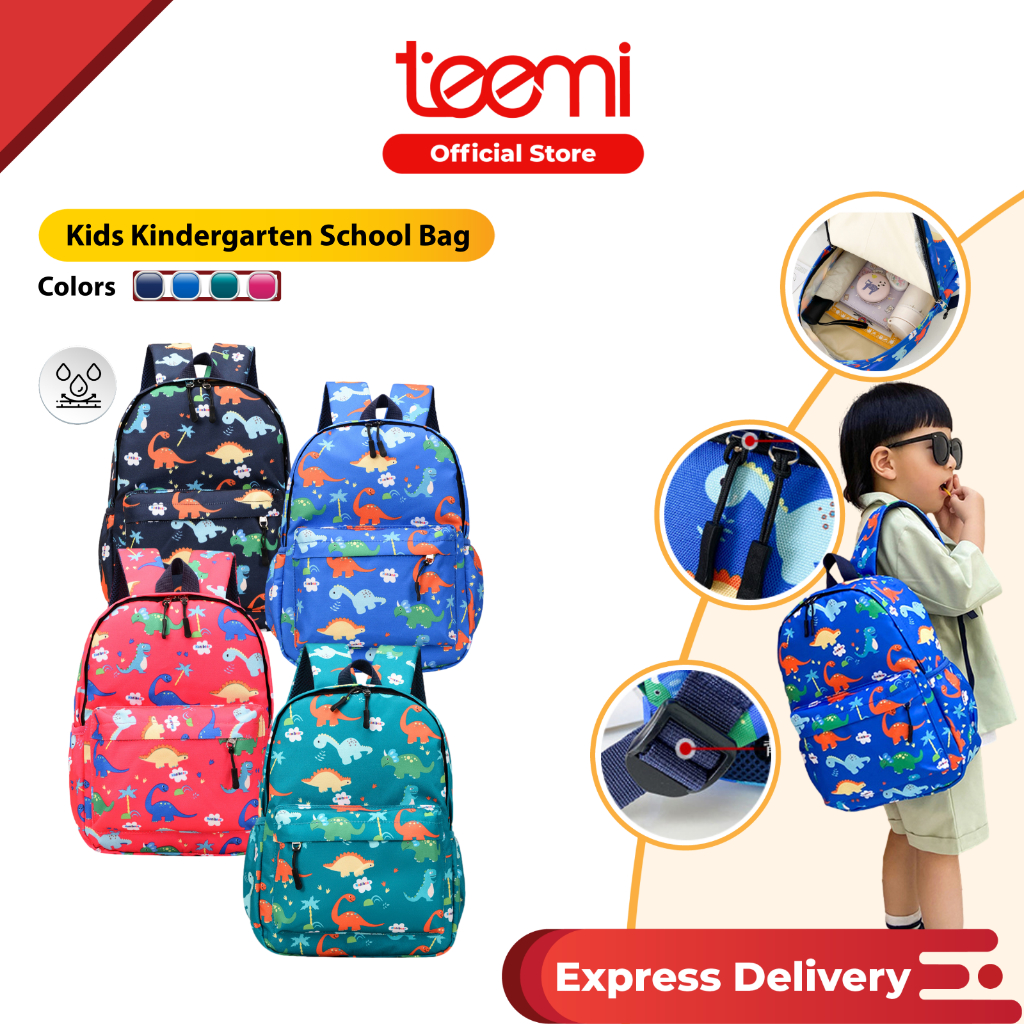 TEEMI 33cm Kids Kindergarten School Bag Dinosaur Printing Preschool ...