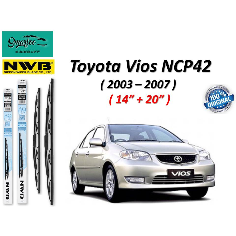 NWB Aqua Graphite Wiper Blade For Toyota Vios NCP42 Year 2003 -2007 ...