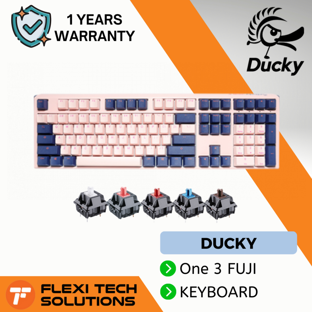 Flexi Tech DUCKY One 3 Fuji Full Size PBT Wired Mechanical Keyboard ...