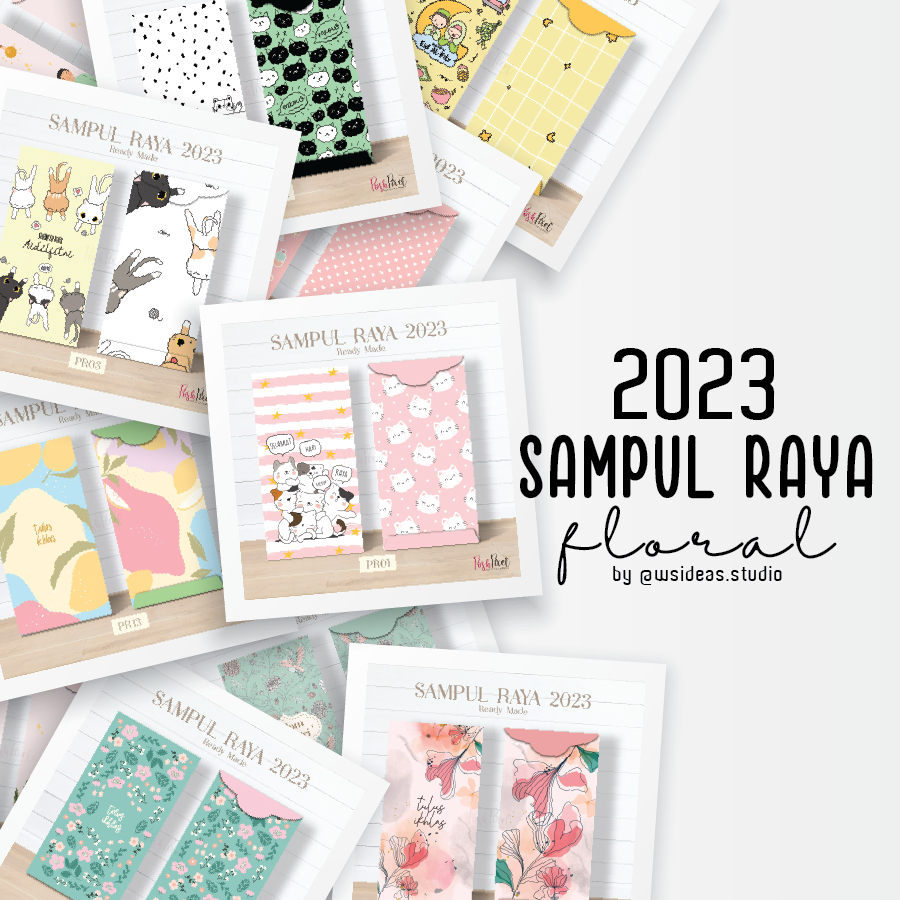 [2023] Sampul Raya Cantik Floral Kucing Comel Cute Cat Money Packet ...