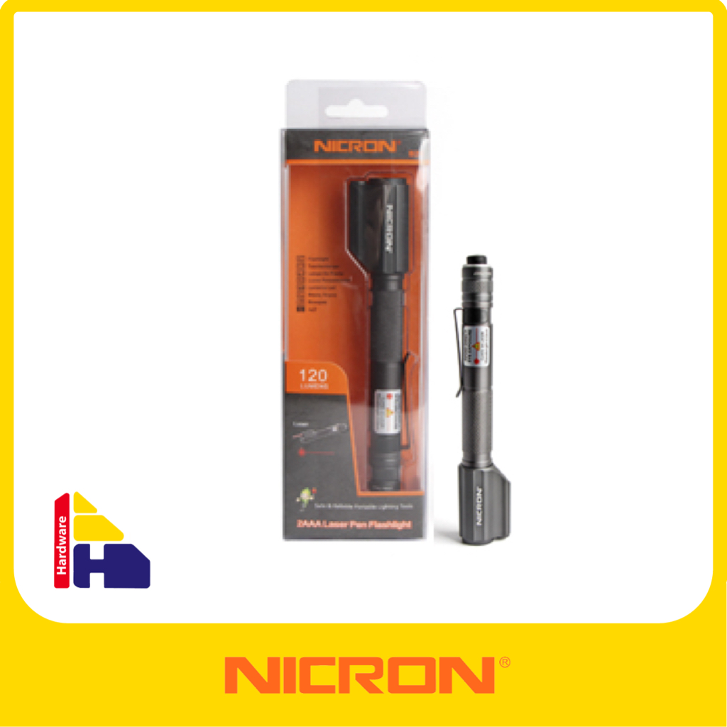 NICRON Red Laser Pen Style Rechargeable Flashlight - B24 (120 Lumens ...
