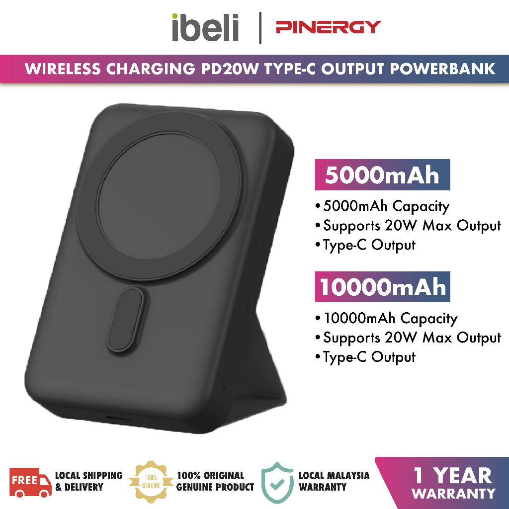 Pinergy V11 & V12 Powerbank Magnetic 15W Wireless Charging PD20W Type-C ...