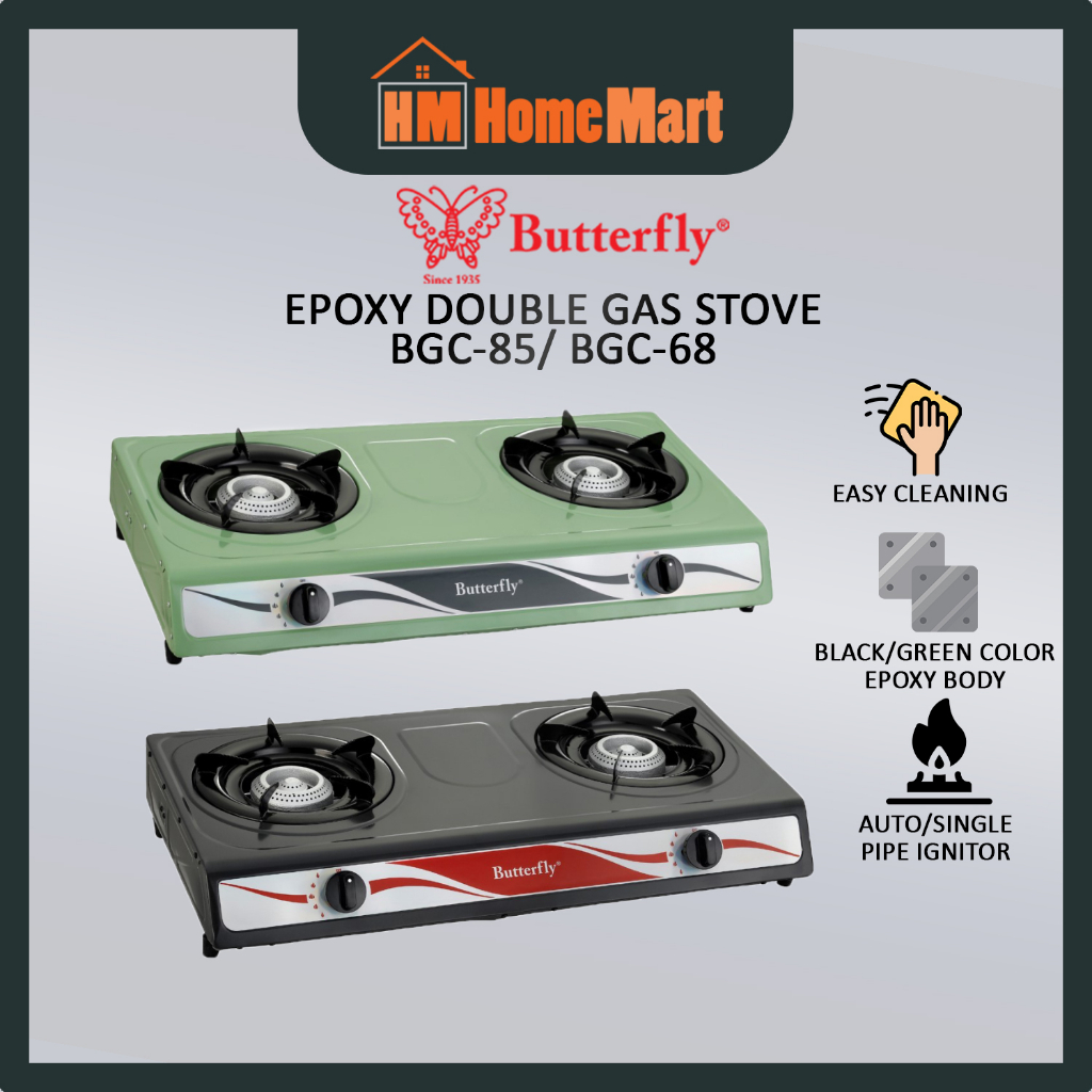BUTTERFLY BGC-85/BGC-68 Epoxy Double Gas Stove (1 Year Warranty ...
