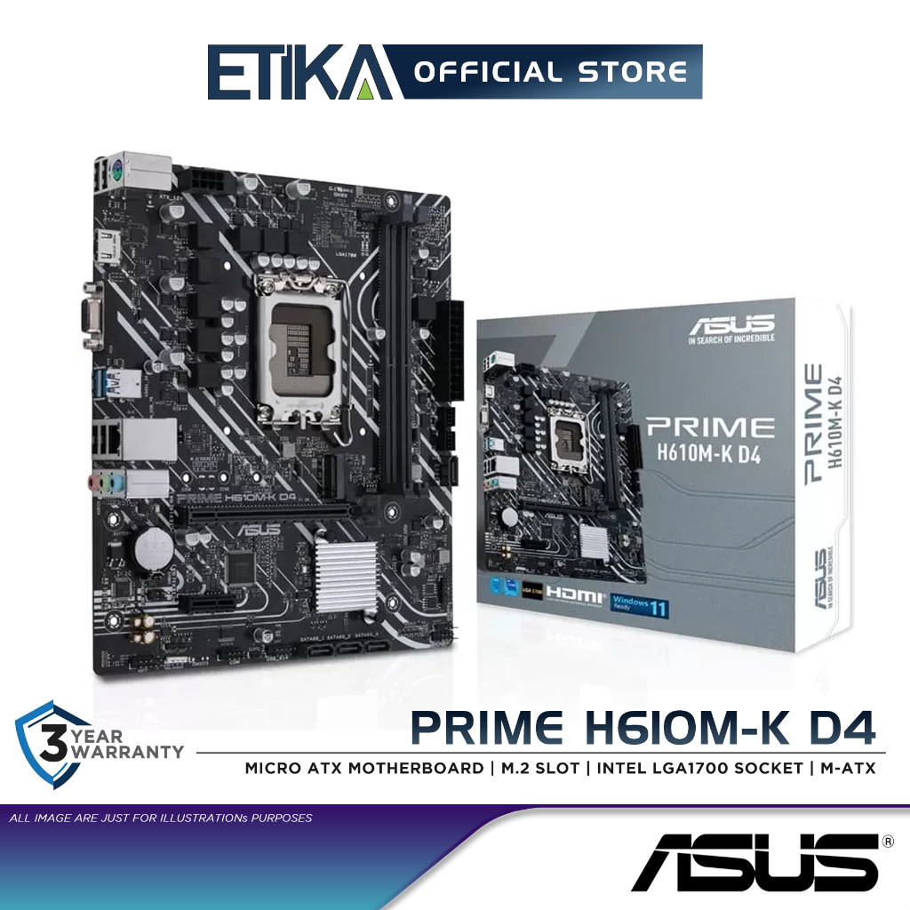 Asus Prime H610M-K D4-CSM | Micro ATX Motherboard | M.2 Slot | Intel ...