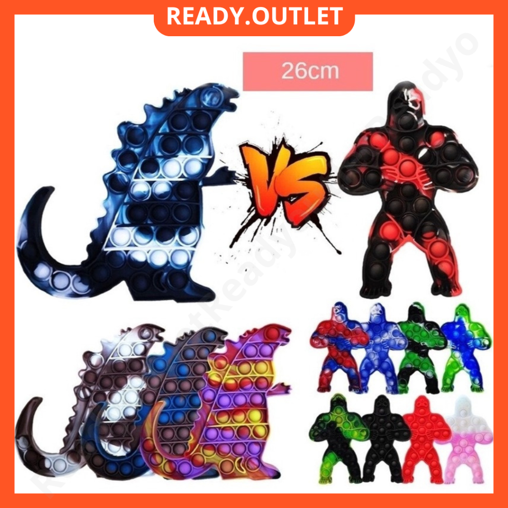READY BIG Godzilla Bubble Push Pop It Fidget Toy Sensory Stress ...