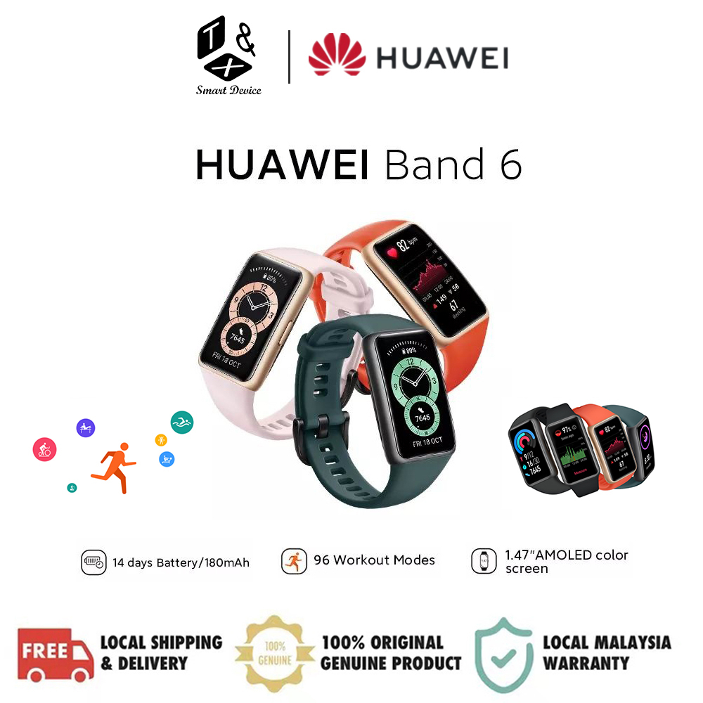 🔥READY STOCK🔥 HUAWEI Band 6 Smart Watch Waterproof All-day SpO2 ...