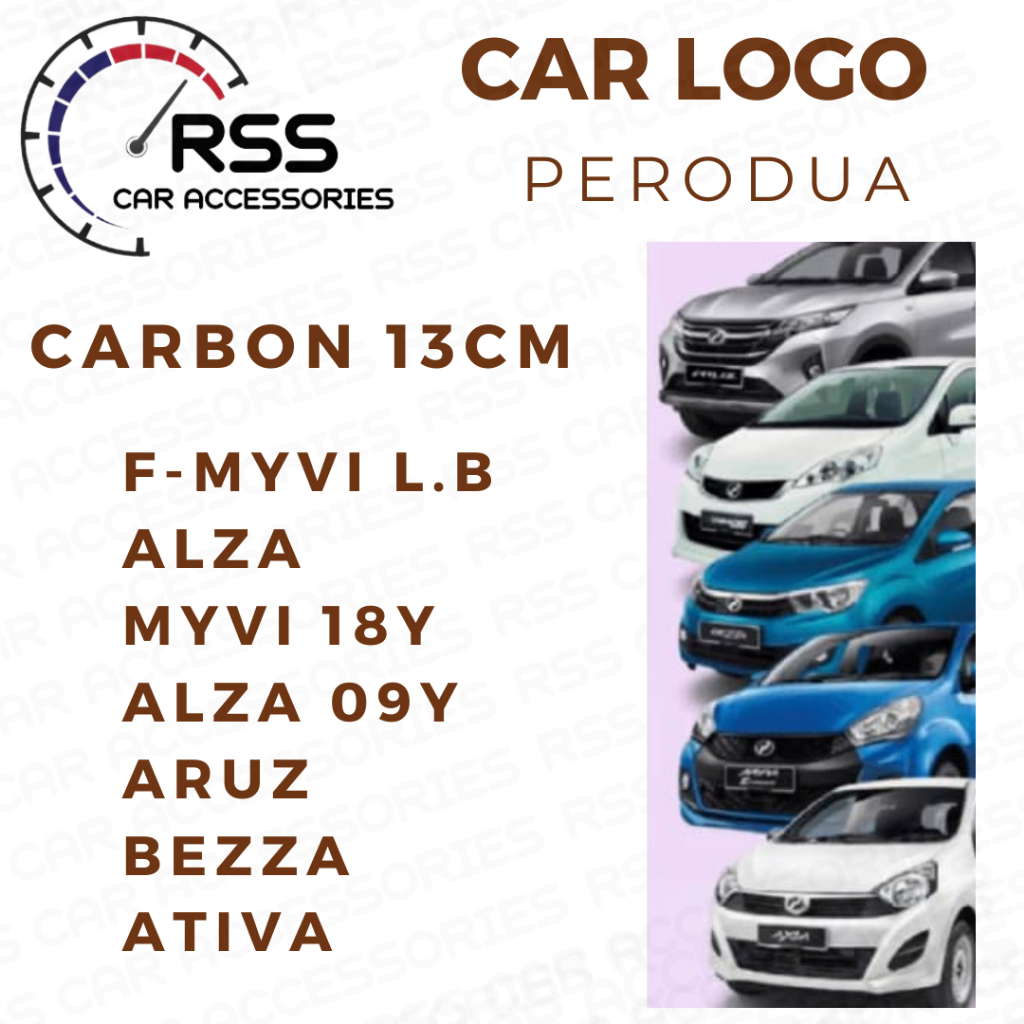 PERODUA LOGO 13 CM CARBON | Shopee Malaysia