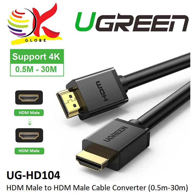 UGREEN HDMI MALE TO HDMI MALE CABLE CONVERTER WITH GOLD PLATED CONNECTOR - 10 METER -30 METER ...