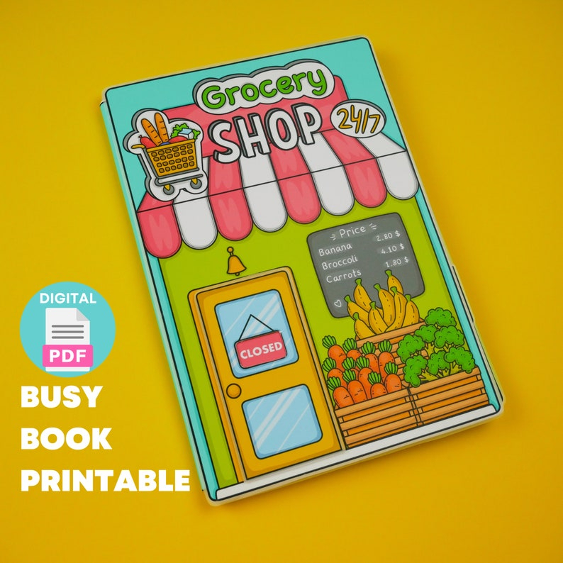 (PDF) Busy book grocery shop kids activity 14 pages SOFTCOPY PRINTABLE ...