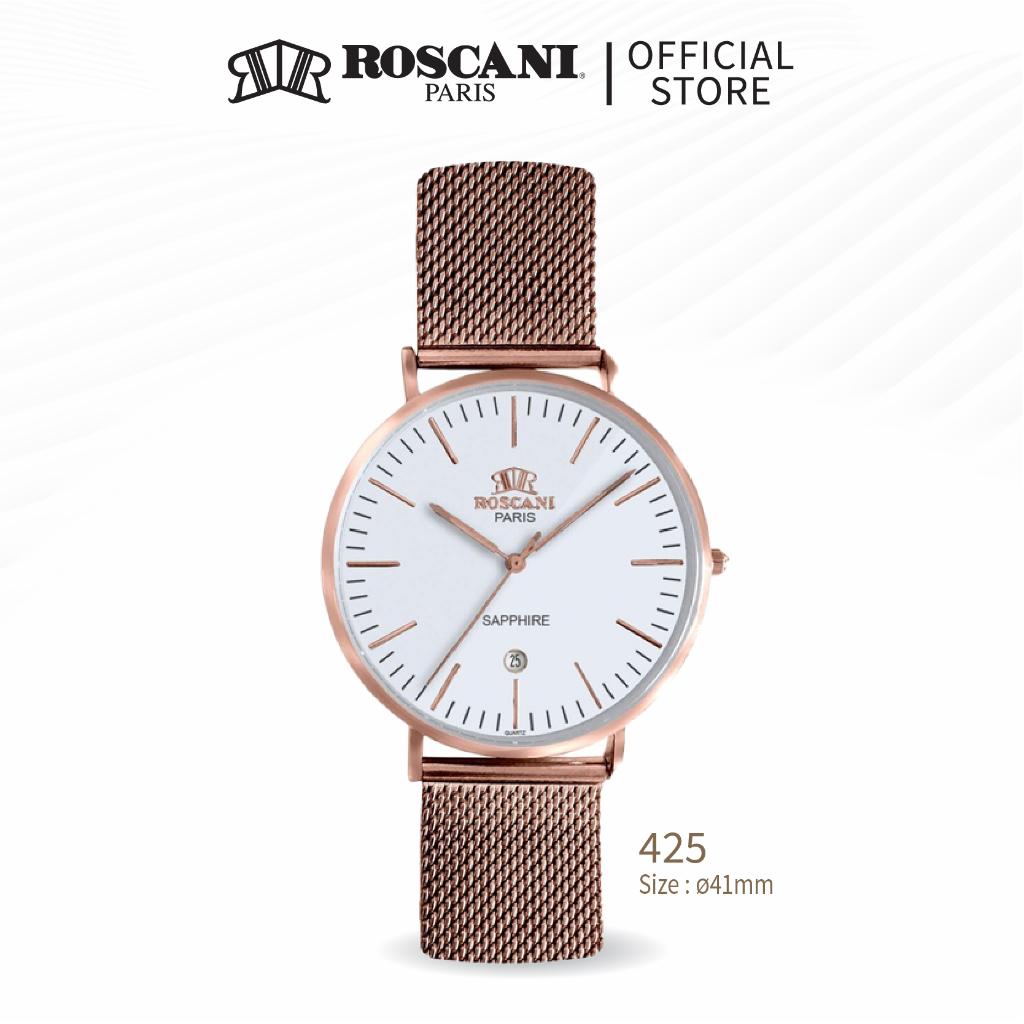 Roscani Hugh 425 Rose Gold Mesh Men Watch - Sapphire Crystal ...