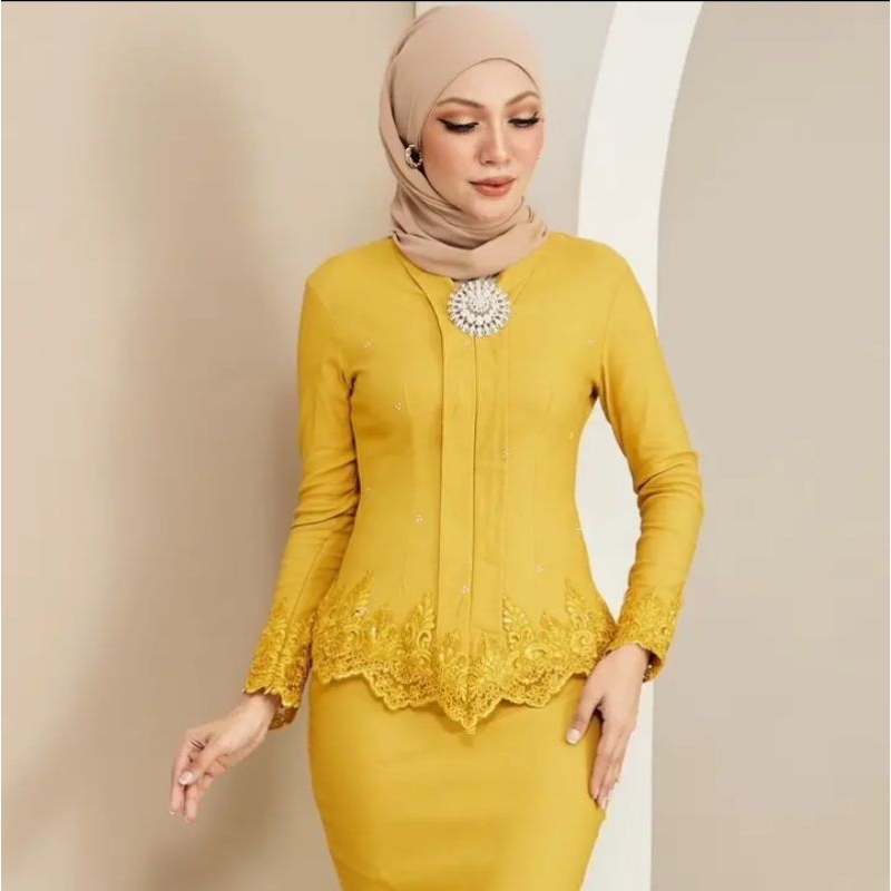 AURELL KEBAYA MODEN MINI KEBAYA BAJU RAYA KEBAYA LACE | Shopee Malaysia