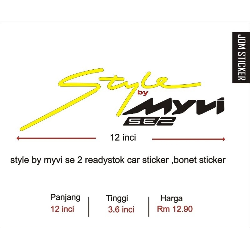 Style by perodua Myvi SE2 (sticker cutting 12") | Shopee Malaysia