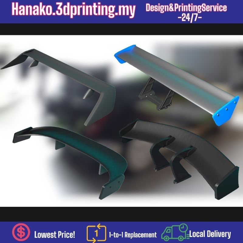 [3dprint] Spoiler Rear Wing RC 1 10 (can costumize) Accessories Remote ...