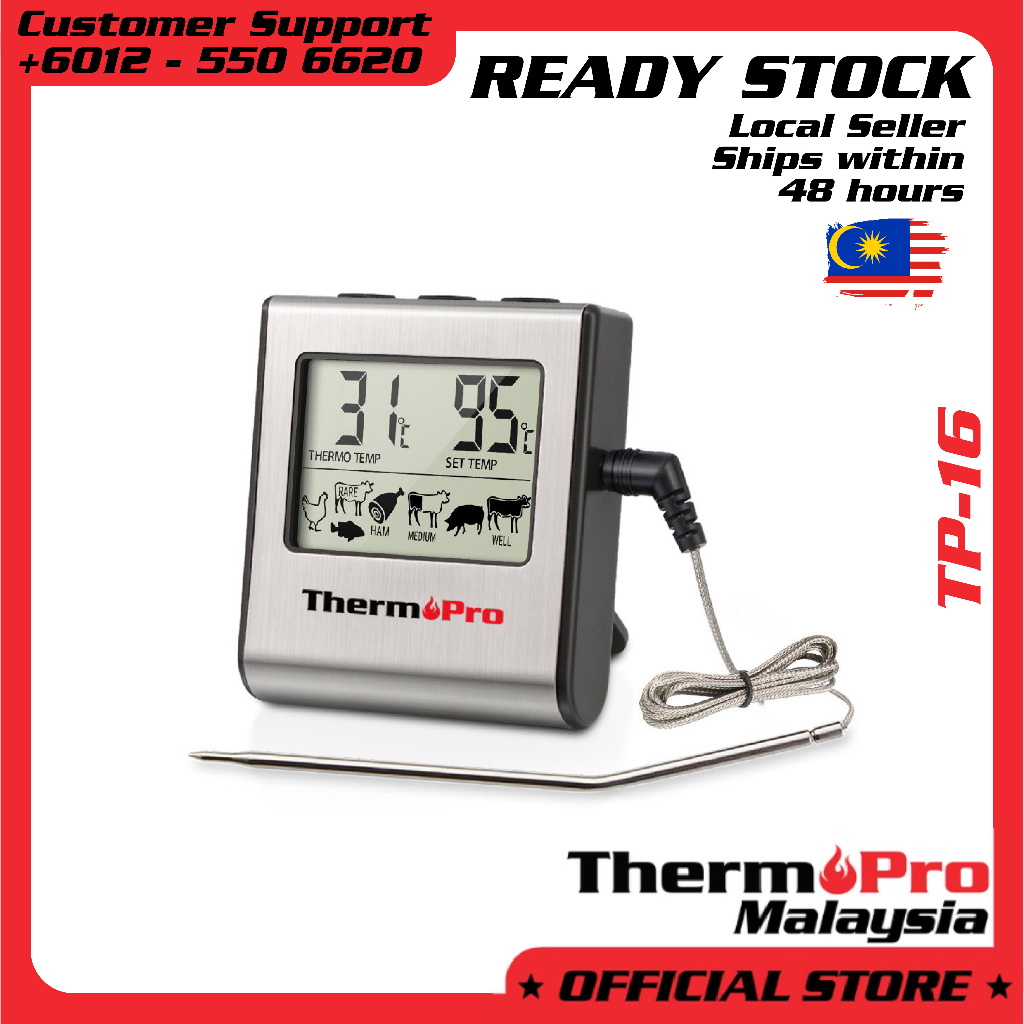 ThermoPro TP16 Digital Food Thermometer Meat Thermometer BBQ Smoking ...
