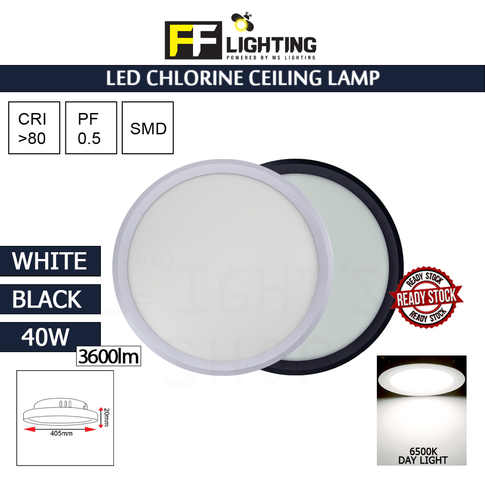 FFL LED CHLORINE CEILING LAMP 40W BLACK/WHITE DAY LIGHT FF LIGHTING LED ...