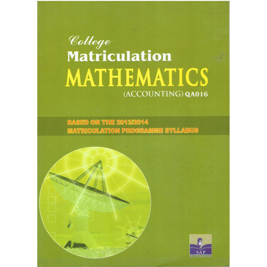 COLLEGE MATRICULATION MATHEMATICS (ACCOUNTING) | Shopee Malaysia
