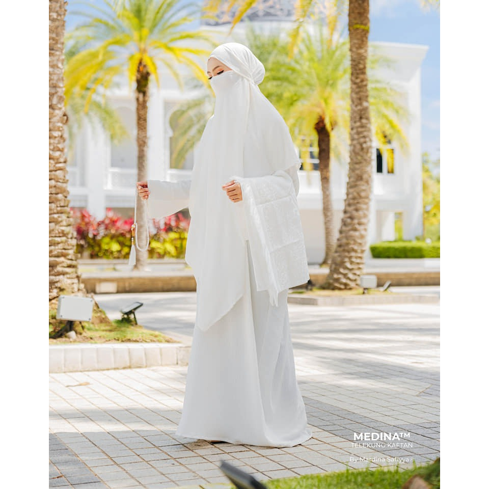 READY STOCK WHITE🌸UMRAH EDITION 🌸 MEDINA TELEKUNG KAFTAN BY MARDINA ...