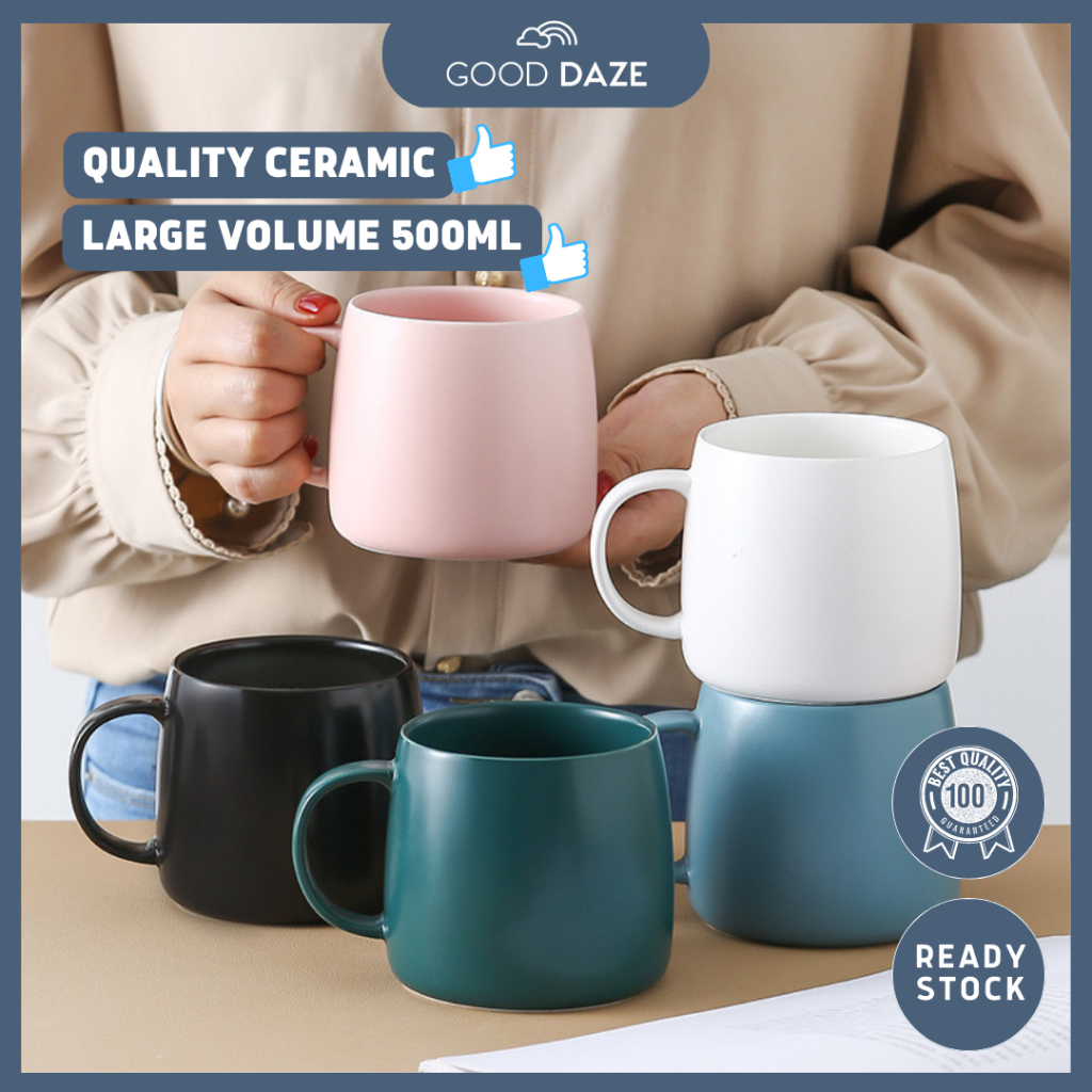 GOOD DAZE 500ml Ceramic Big Mug Coffee Cup Office tea mug 马克杯办公室水杯 Mug ...