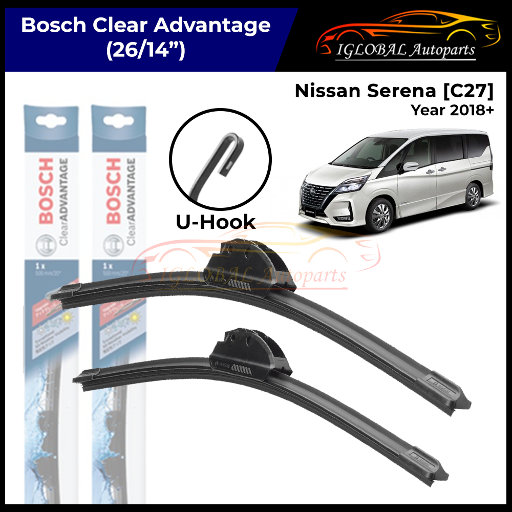 Nissan Serena [C27] Year 2018+ Windshield Wiper Bosch Clear Advantage Set (26/14") | Shopee Malaysia