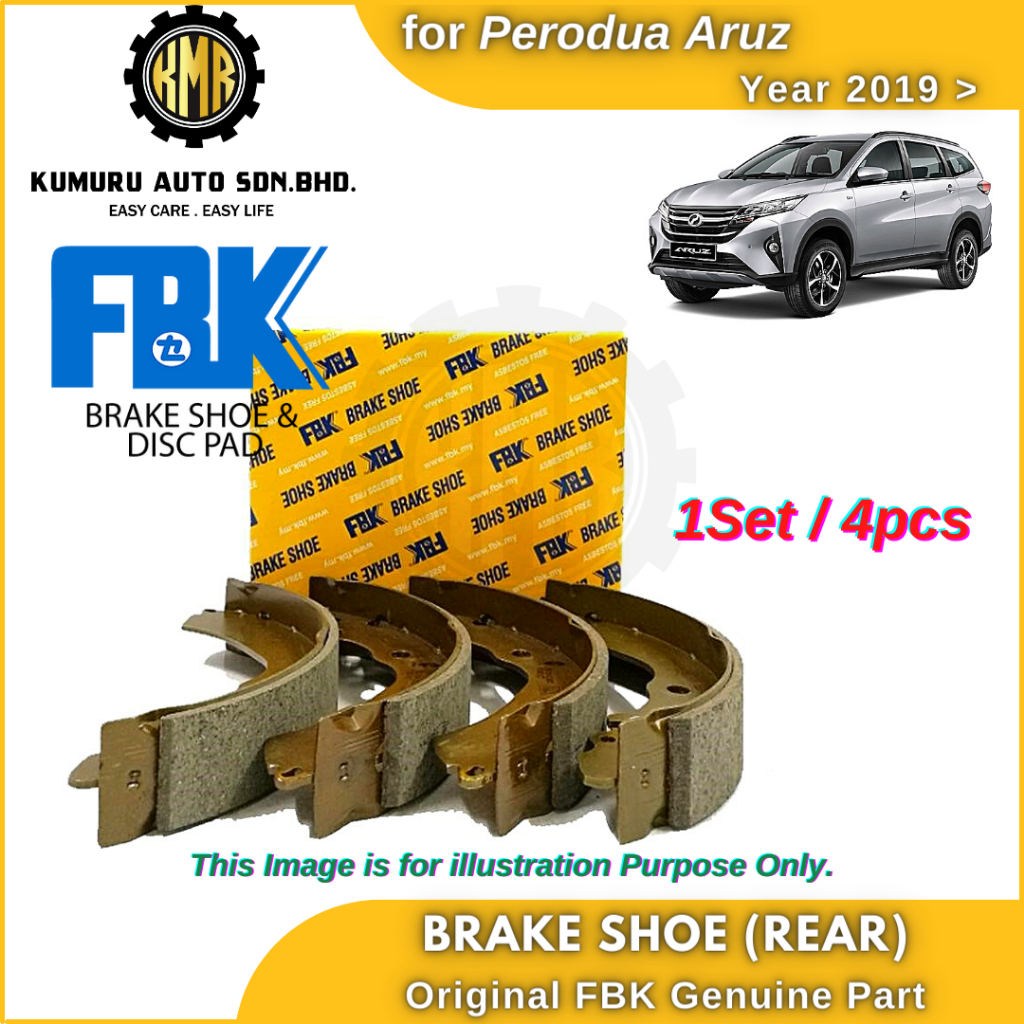 (1@Set) FK0304 FBK Rear Brake Shoe Perodua Aruz 1.5 Brake Shoe Belakang ...