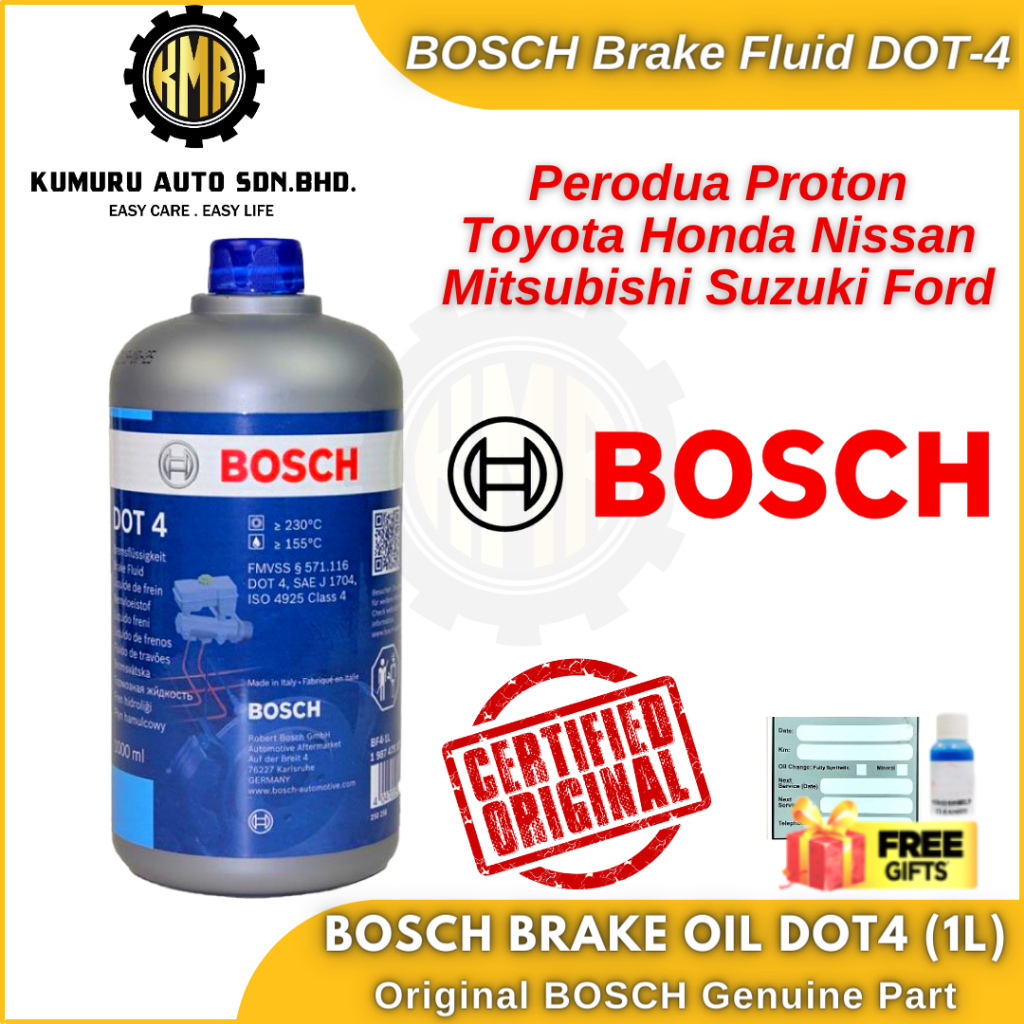 BOSCH Brake Fluid Oil DOT4 1L Minyak Brek BOSCH for Honda City Jazz ...