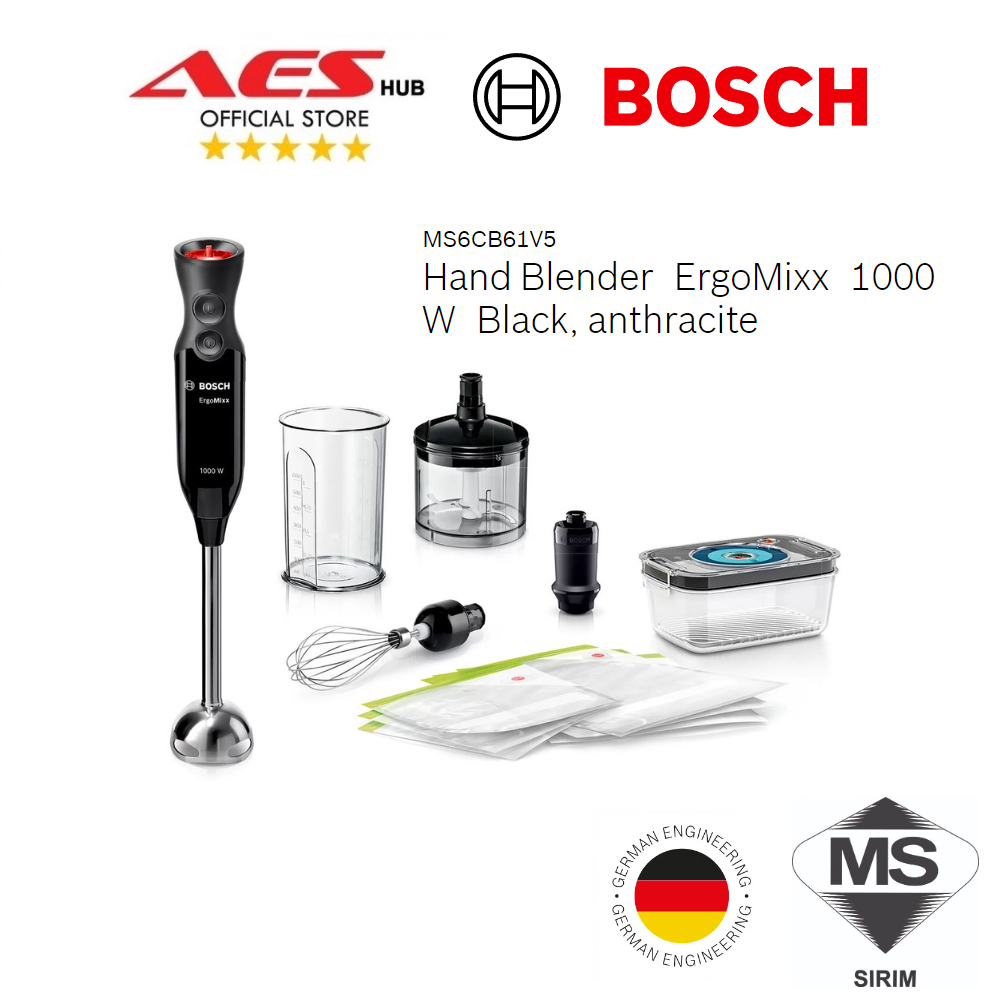 Bosch Hand Blender ErgoMixx with Fresh Vacuum System 12 Speeds 1000W ...