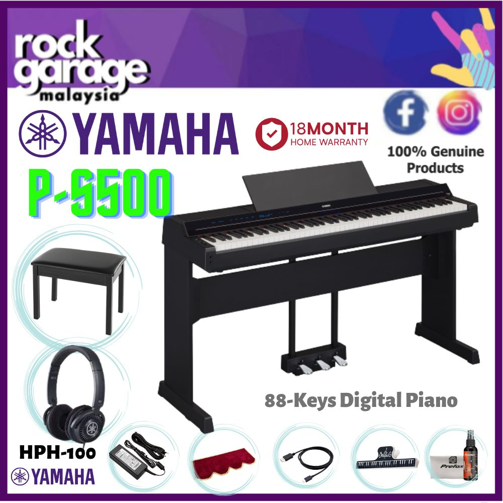 Yamaha P-S500 88-Keys Digital Piano With Piano Bench, Yamaha HPH-100 ...