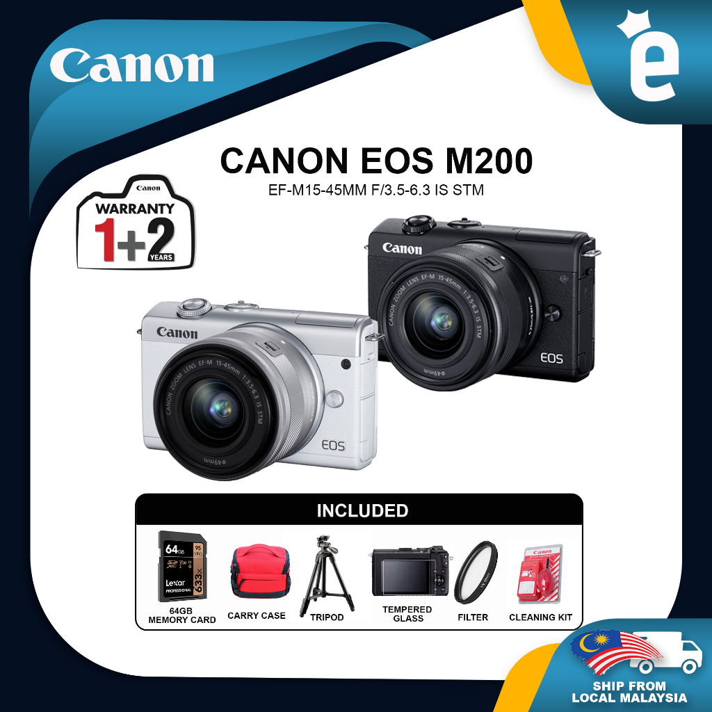 Canon M200 EF-M 15-45mm Canon M200 with kit lens | Shopee Malaysia