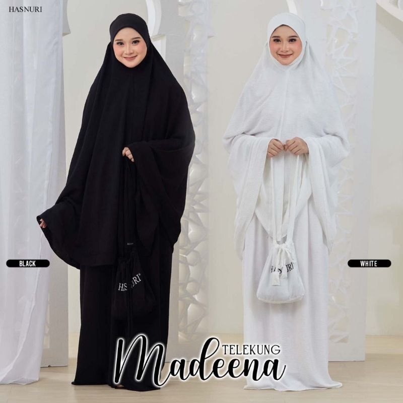 Telekung Madeena by Hasnuri (Black & white / hitam & putih) | Shopee ...