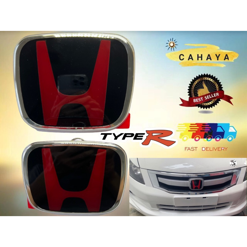 Honda CRV I HRV I BRV I CIVIC I CITY I JAZZ Type R Logo Emblem 2pcs ...
