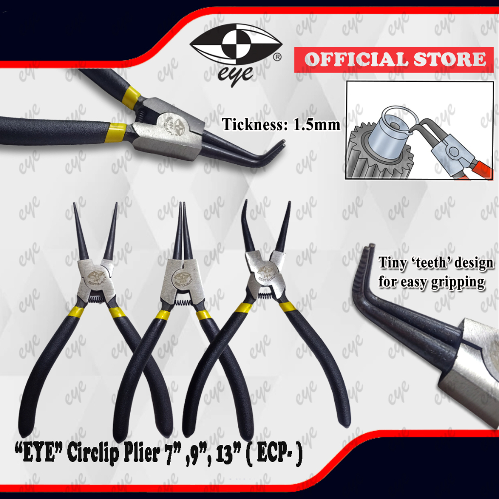 [ EYE ] Circlip Plier 7" 9" 13" Straight Bent Internal External/ 90 ...