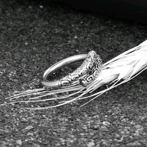 Silver Sun Wukong Ring Stick Ring Couple Monkey King Opening Ring ...