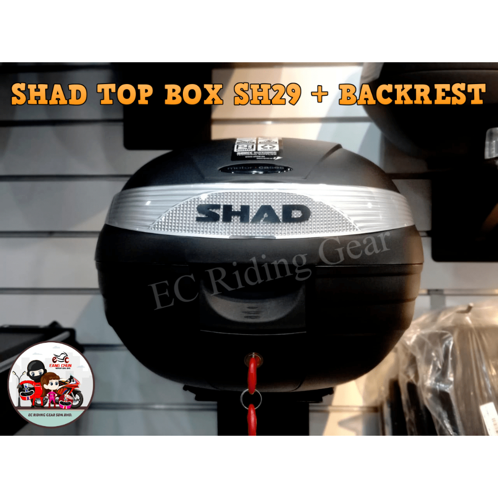 New * !! Big Sales !! Shad SH29 Top Case Top Box + Backrest -Ready ...