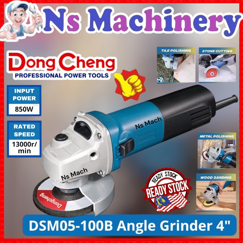 Dong Cheng Grinder DSM05-100B 4"Angle Grinder Cutting Grinding Machine Mesin Gerinda Tangan ...