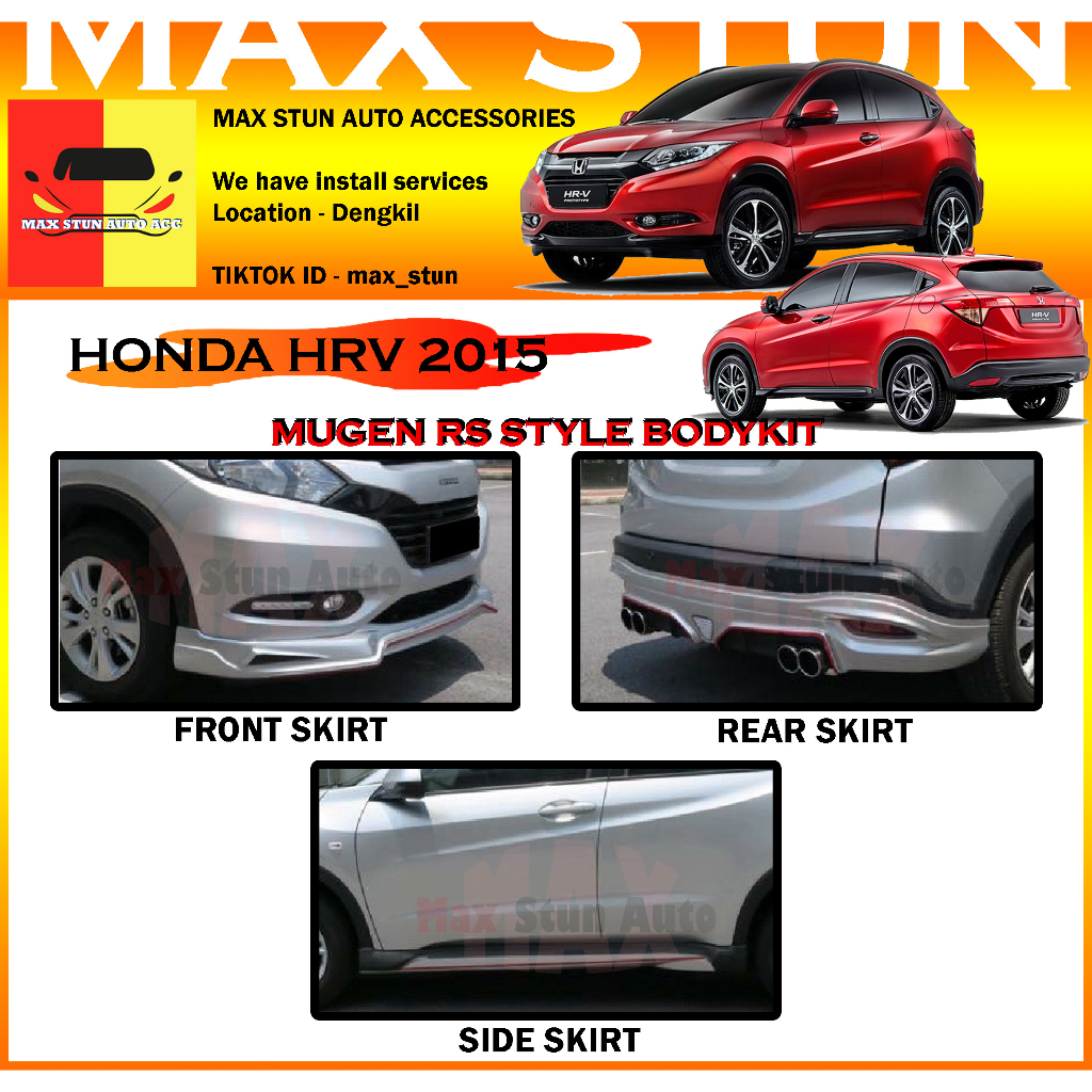 HONDA HRV 2015-2018 MUGEN RS FULL SET BODYKIT MG-RS BUMPER SKIRT LIP ...