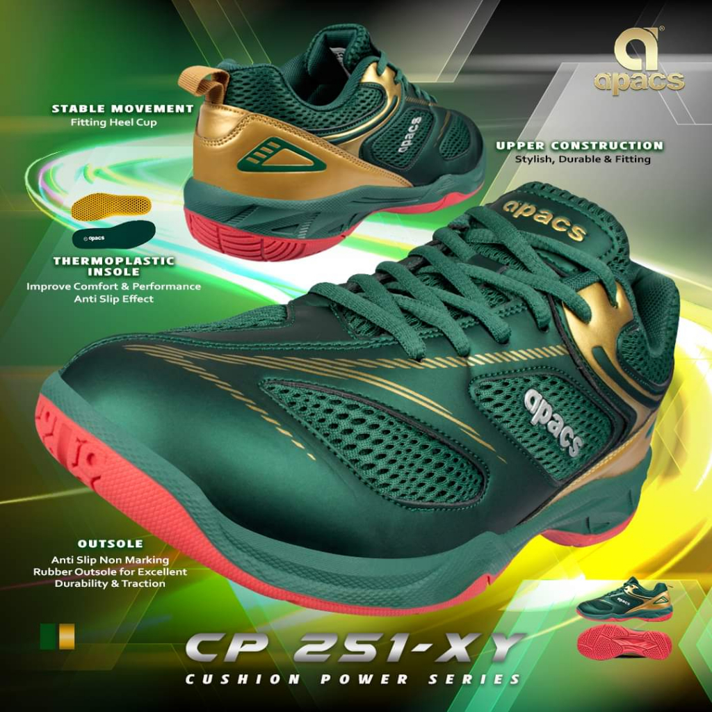 APACS CP 251-XY Badminton Shoes FREE SOCK (ORIGINAL) | Shopee Malaysia