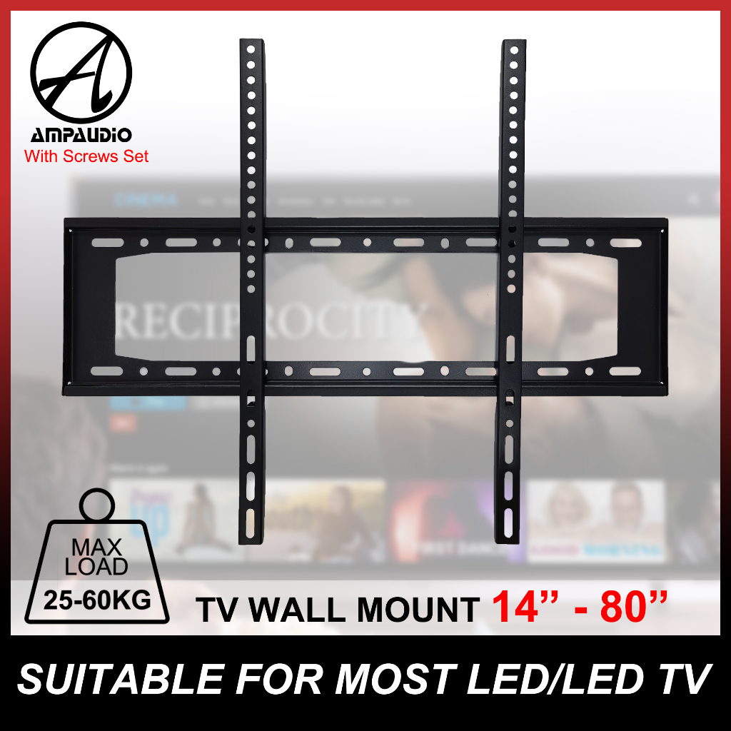 Bracket TV Dinding Tetap Universal 14–80 Inci (Fixed Wall Mount / TV ...