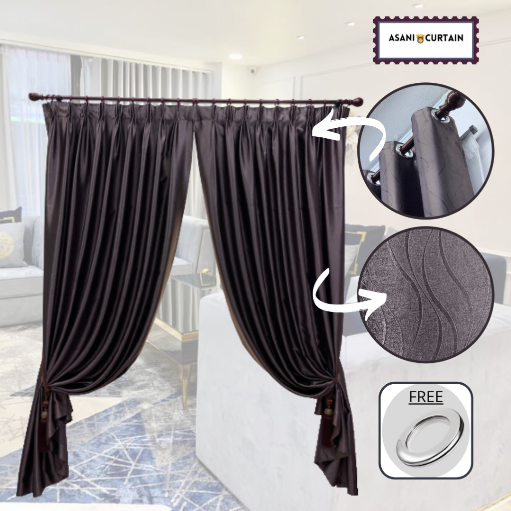 Asani Curtain Ready Made Curtain Y2 Langsir Siap Jahit 100% Blackout ...