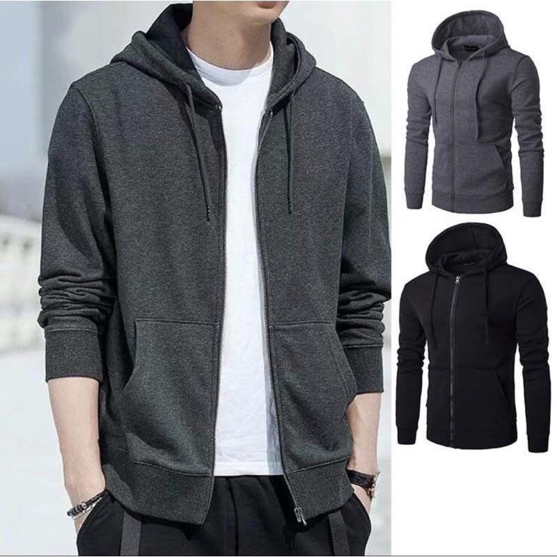 [S-6XL] Men’s Women’s Zipper Hoddie Jacket Kain Tabal | Shopee Malaysia