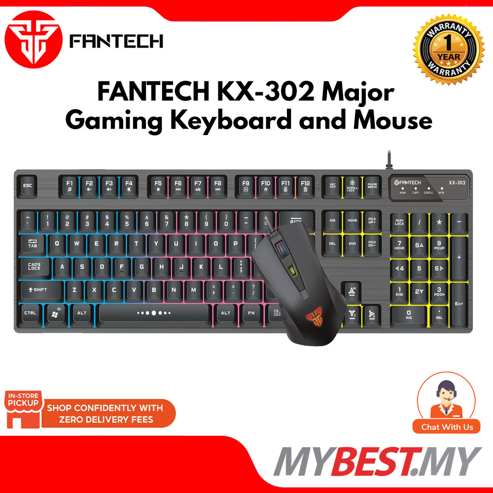 FANTECH KX-302 Major Gaming Keyboard and Mouse Combo Set Fantech ...