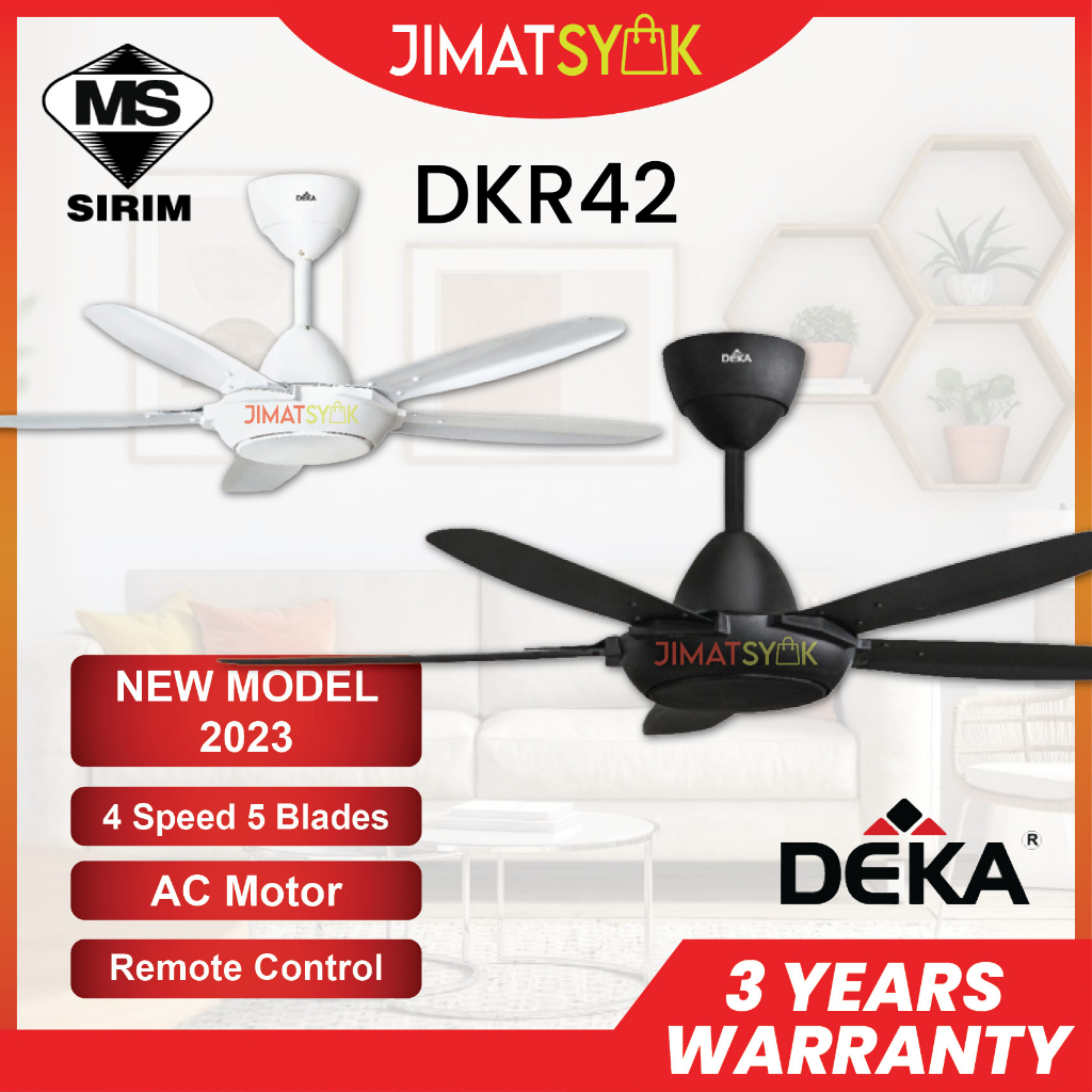 DEKA DKR42 42" 5 Blades AC Motor with 4 Speed Remote Control Ceiling ...