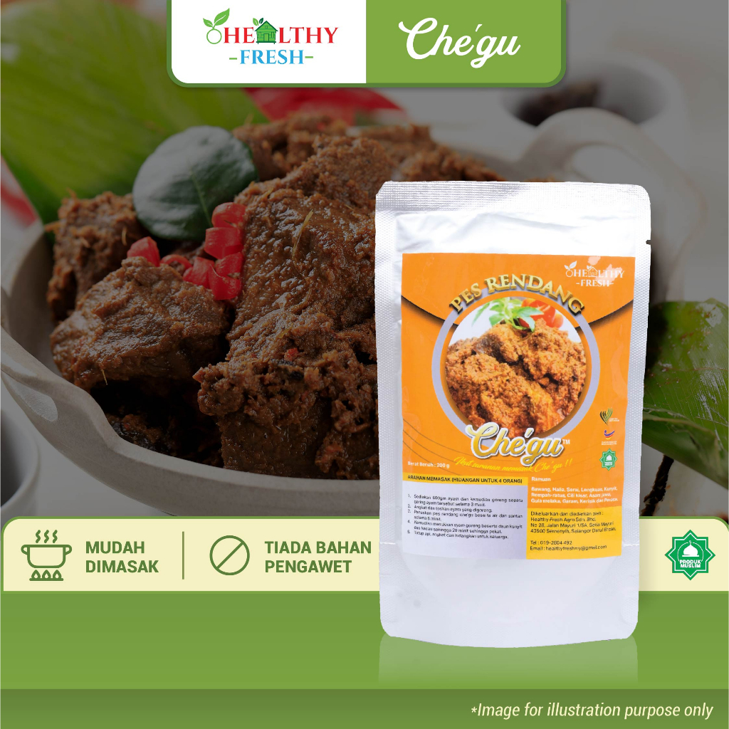 Pes Rendang Ayam/Daging Masakan Segera Perencah Masakan Asli Cooking ...