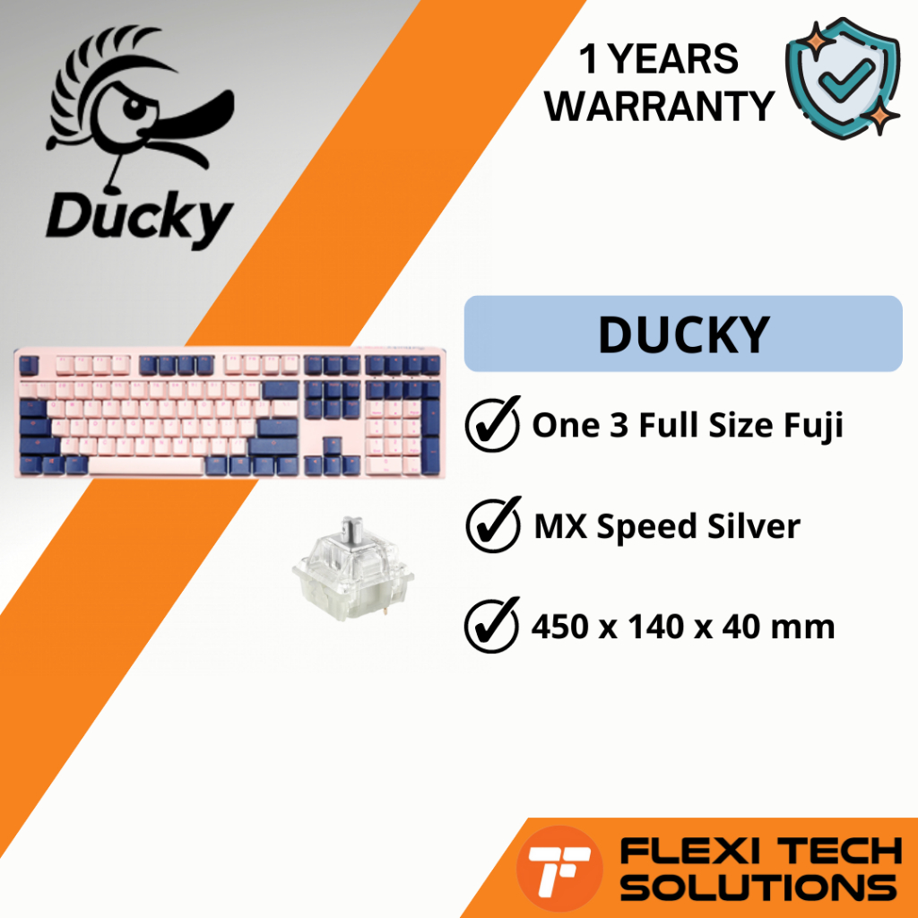Flexi Tech DUCKY One 3 Fuji Full Size PBT Wired Mechanical Keyboard ...