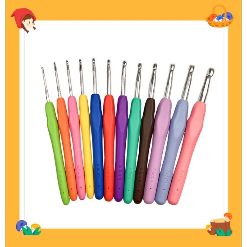 Jarum Kait 1pcs Benang Kait Accessories Rubber Crochet Hook knitting ...