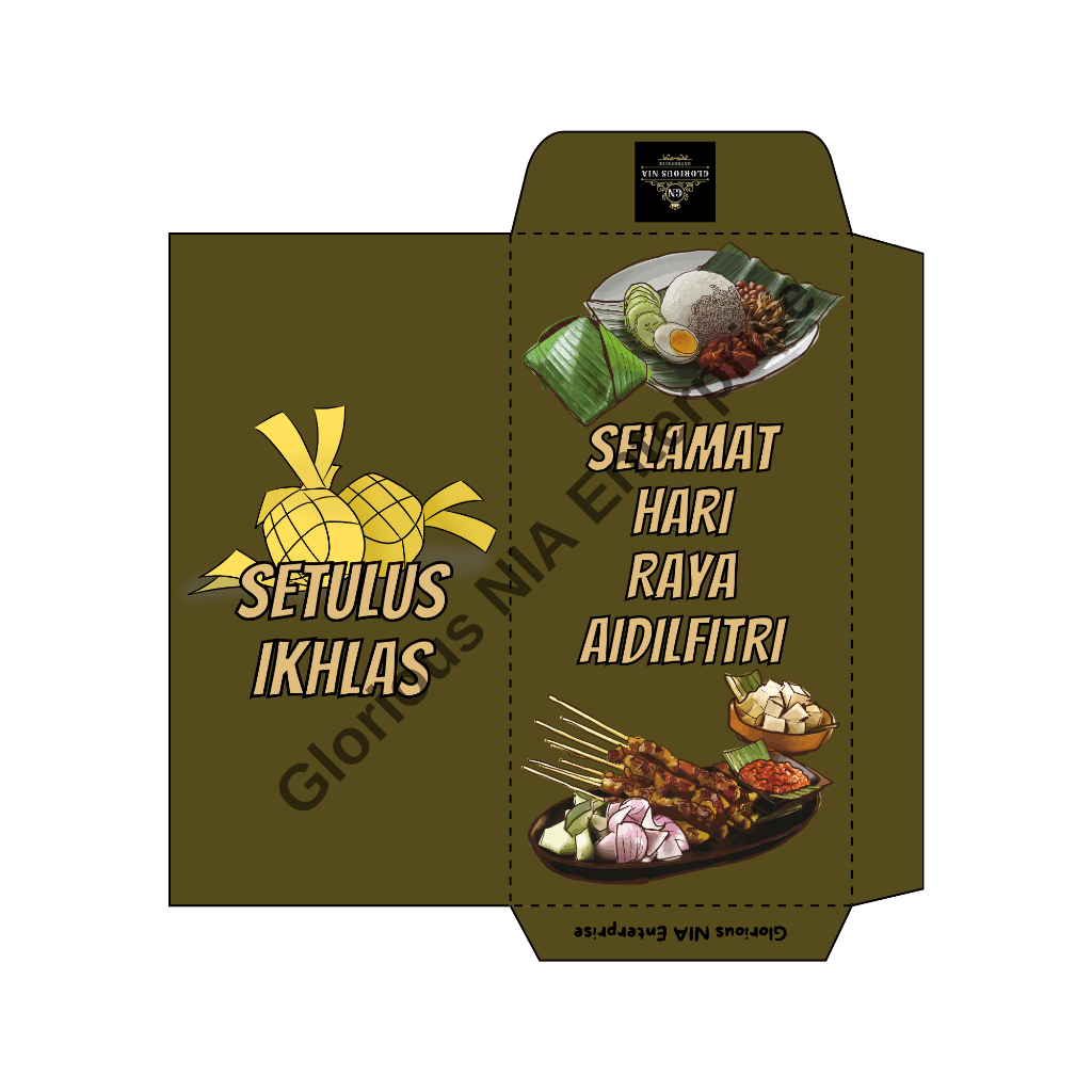 Design Sampul Duit Raya Angpau duit tak perlu lipat softcopy PDF saiz ...