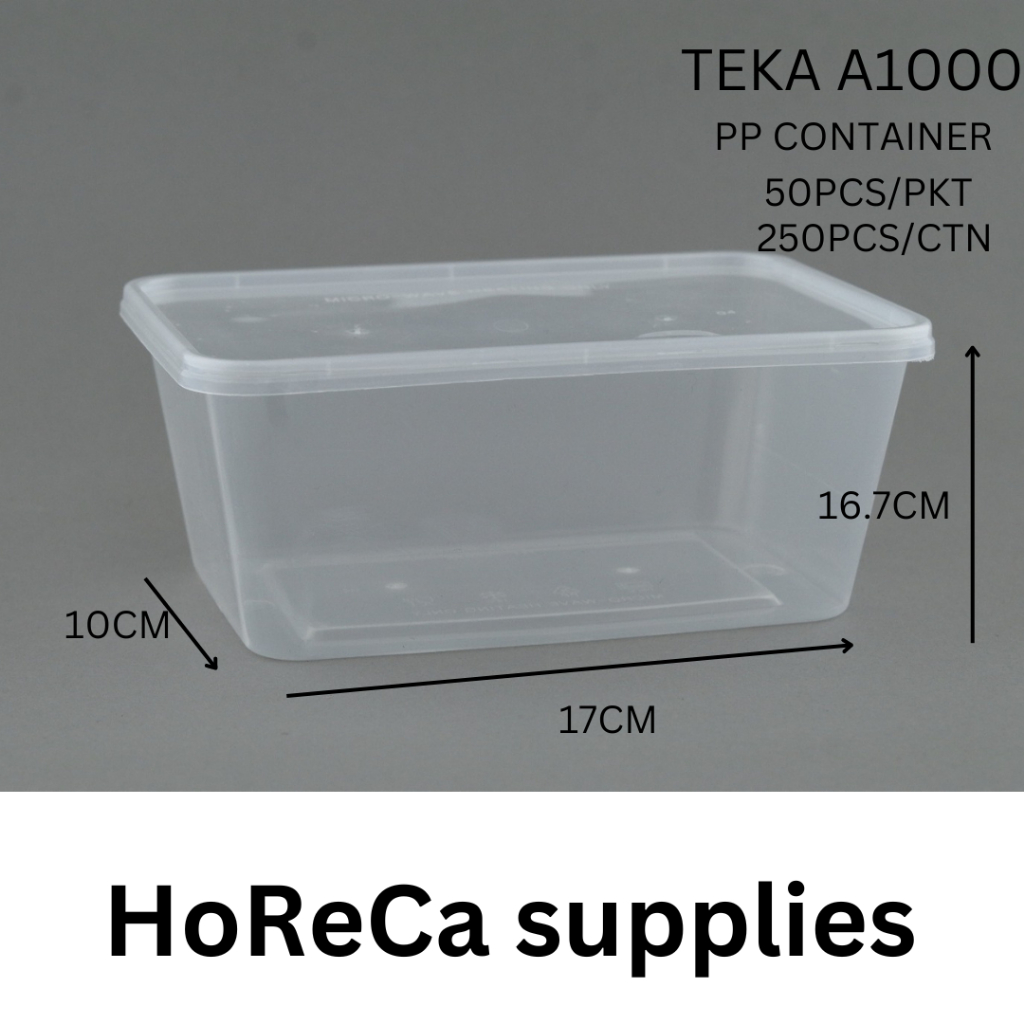 50+-PCS 1000ML PP RECTANGULAR PP CONTAINER/TEKA A1000/READY STOCK ...
