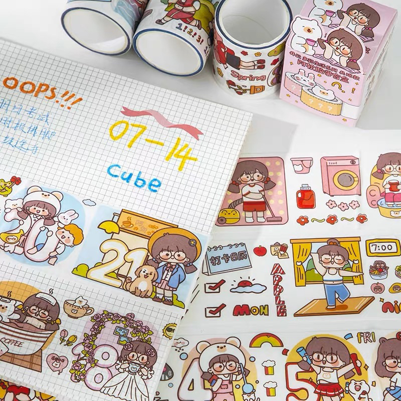 「T203」 《LOOP》Cute Girl Ah Ruan Wonderful Washi Tape Sticker 《分装 ...