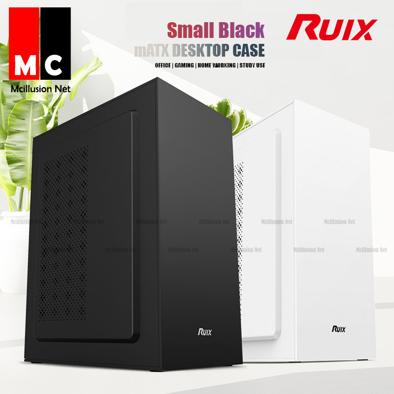 Ruix SMALLBLACK Micro-ATX / ITX PC Case Computer Desktop Casing Office ...
